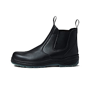 Thorogood 6” Slip On Safety Toe Station Boots for Men and Women - Leather with Quick Release, Slip-Resistant Outsole, and Translucent Non-Marking Bottom; EH Rated, Black - 13 M