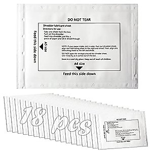 Ansoon 18-Pack Paper Shredder Lubricant Lubricating Sheets, Paper Shredder Sharpening & Cleaning Sheet