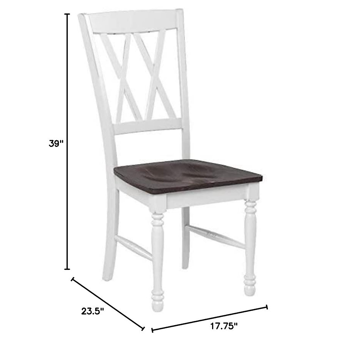 Crosley Furniture Shelby Dining Chairs (Set of 2), Distressed White