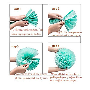 Lucky Green Tissue Paper Pom Poms, St. Patrick's Day Party Decoration Kit 21pcs of 8,10,12 inch Paper Pom Poms for Birthday Graduation Baby Shower, Spring School DIY Parties
