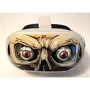Scary Skeleton Decal for Quest 2 VR Headset - Meta/Oculus - Glossy Vinyl Sticker