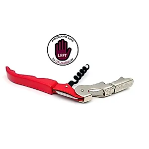 Pulltap's Genuine LEFT HANDED Classic 500 Wine Key Corkscrew (Rojo - Red)