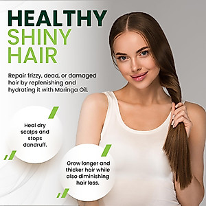 100% Pure Moringa Oil Organic for Face, Hair, Nails and Dry Skin - USDA Certified Single Origin Moringa Oleifera Seeds Extract - 3rd Party Tested, Cold Pressed & Unrefined Organic Moringa Seed Oil