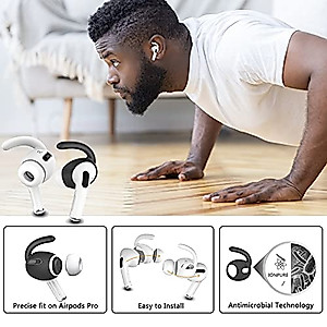 Black for Airpods Pro Case Set,14 in 1 Silicone Airpods Pro Cover Accessories Set for Apple Airpods Pro with EarTips/EarHook/Earbuds Case/Watch Band Holder/Anti-Lost Strap/Keychain