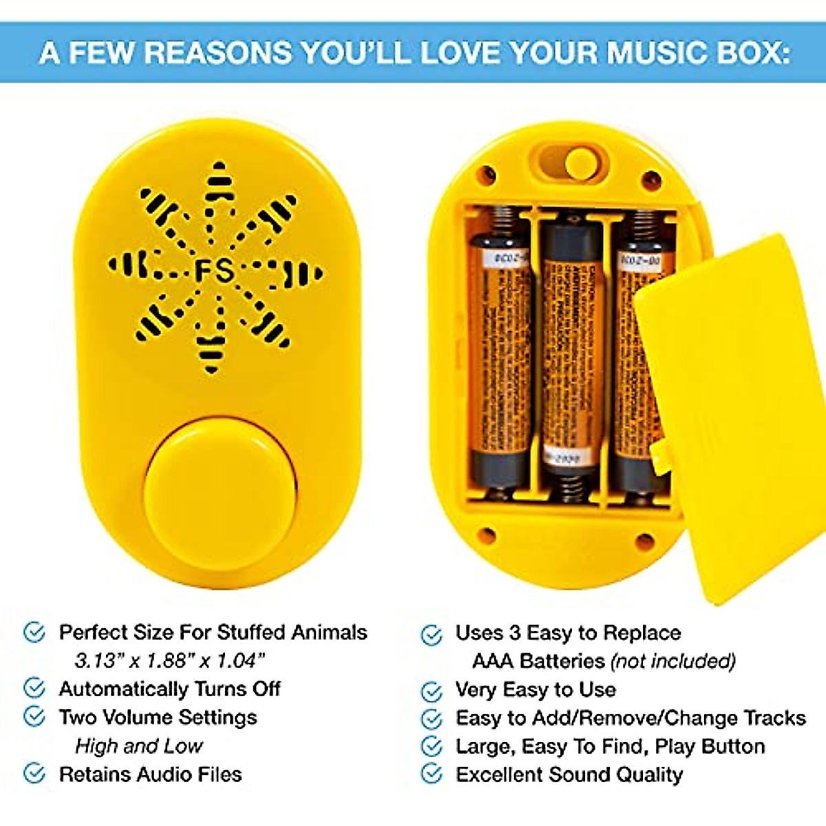 Friendly Songs Sound Module - 2 Hour Voice Box for Stuffed Animals