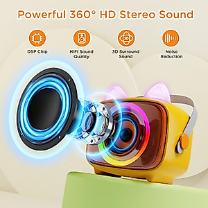 BIGASUO Kids Karaoke Machine, Portable Bluetooth Speaker with 2 Wireless Microphones, Music Toys for Girls & Boys, Birthday Gifts for Toddlers Kids Age 4, 5, 6, 7, 8, 9, 10+ Year Old