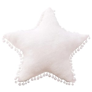 JIANEEXSQ Creative Star Pillow Home Decorative White Star Plush Stuffed Pillow Cushion (White)
