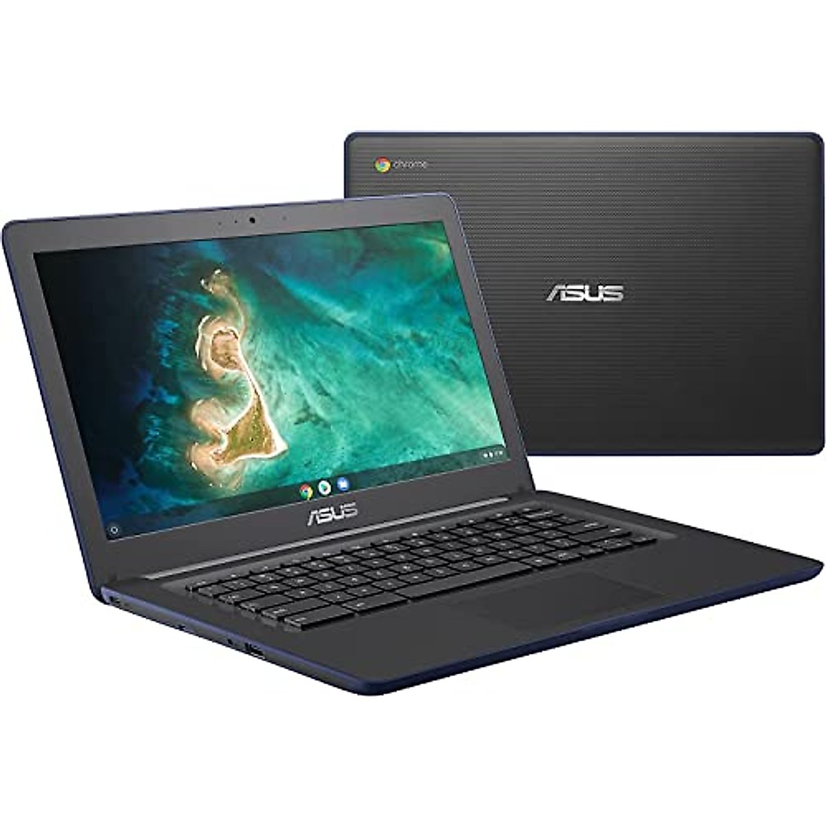 ASUS Newest 14" Rugged & Spill Resistant Chromebook, Education Edition, Military STD 810G, Intel N3350, 4GB RAM, 160G Space(32G eMMC+128G Card), WiFi, Bluetooth, Webcam, DarkBlue, Chrome OS, JVQ MP