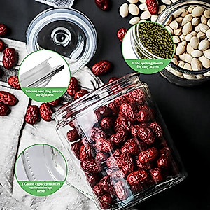 Masthome 1 Gallon Glass Storage Jars Set of 2,Airtight Cookie Jar for Flour Sugar Coffee,Clear Food Storage Canisters with Lids for Kitchen Counter Pantry Well Organization(15 pcs Food Storage Bag)