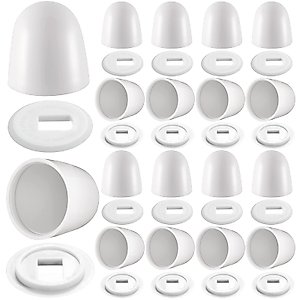 16 Pieces Universal Toilet Bolt Caps Plastic Round Push On Toilet Bowl Caps Covers Toilet Seat Floor Caps with Extra Washers for Toilet Bowl Screws, 1.45 Inch Height