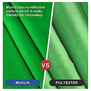EMART Green Screen Backdrop, Photography Greenscreen Background for Streaming Zoom, Small Photo Muslin Green Chromakey Cloth Fabric Curtain with 4 Backdrop Clip
