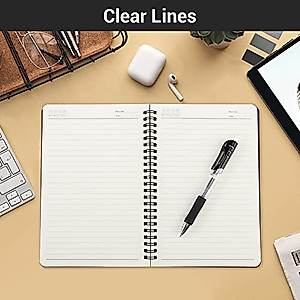 EUSOAR Spiral Lined Notebook, A5 3packs 5.5"X8.3" 120 Pages Hardcover Lined Travel Writing Journal, Notepad Sketchbook, Students College Office Business Subject Diary Ruled Spiral Book Journal-Black