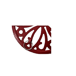 Trivet 7.8 Inch, Cast Iron Trivet with Rubber Pegs/Feet Non-Slip, Rustic Trivets for Hot Pots and Pans, Decorative Kitchen Trivet Mats Hot Pads Pot Coasters(2 Pack) (Red) (RED)