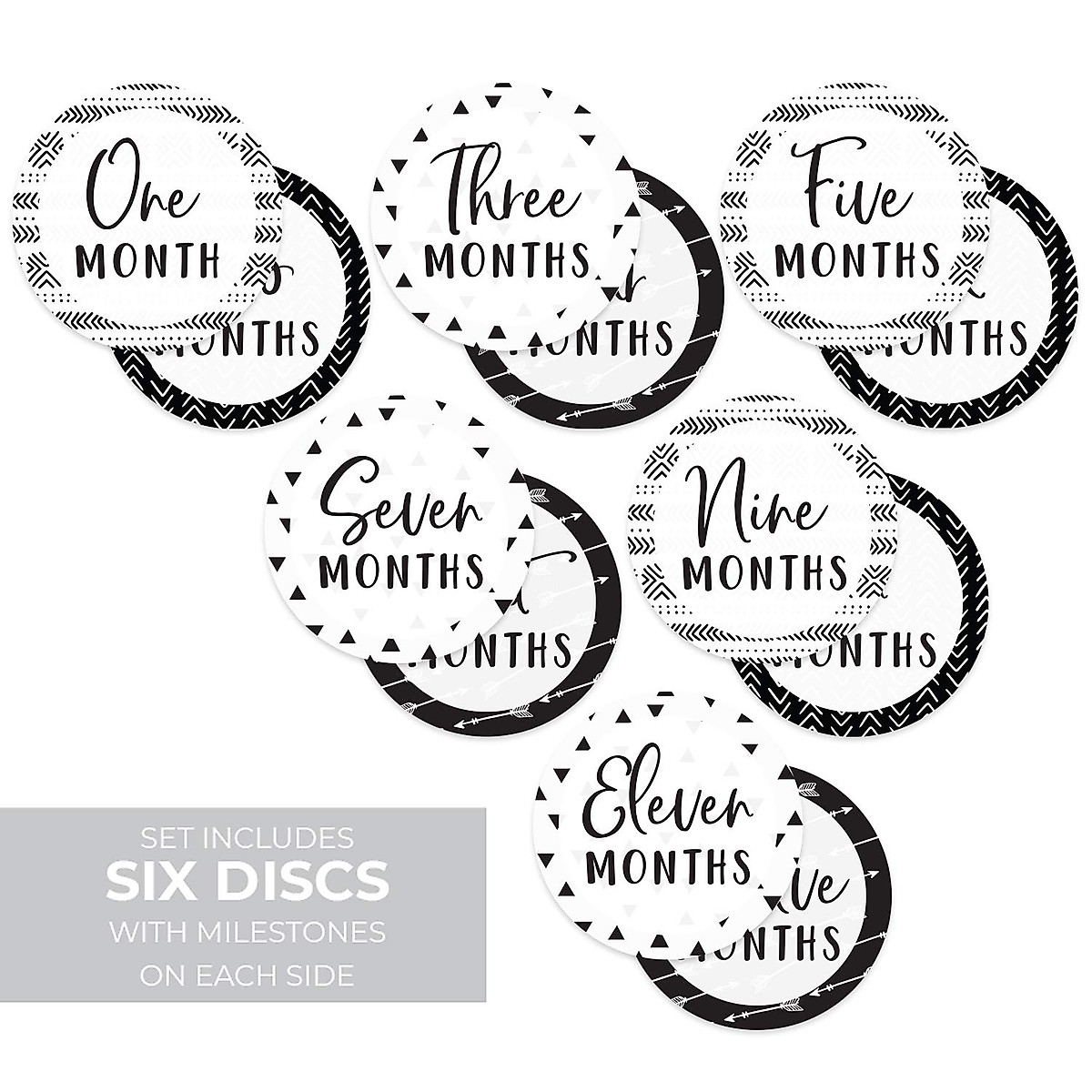 Baby Milestone Signs/Black and White Monthly Milestones/Geometric Infant Photo Prop