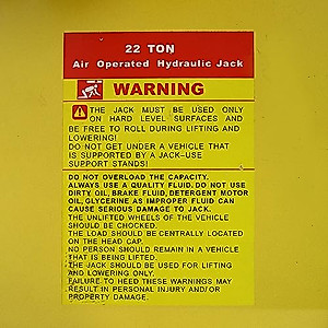 Yiwa Heavy Duty Air/Hydraulic Floor Jack with 4 Extension Adapters Power Lift Repair Tool Air Over Hydraulic Air Jack Built-in Wheels for Farm Vehicles Trucks Auto Repairing 22 tons