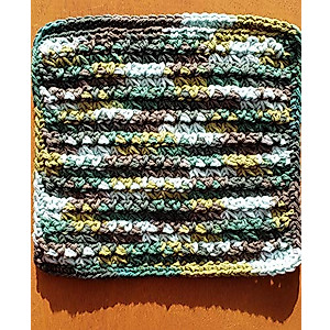 Handmade crochet washcloths, dishcloths, 100% cotton set of 2 * thick and dense* (Rickrack)