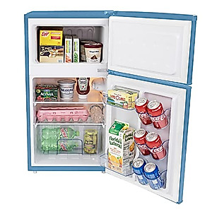 Avanti RMRT30X6BL-IS Mini Fridge with Freezer 3 Cu. Ft. Capacity Retro-Styled for Home Office or Dorm, Manual Defrost and Adjustable Temperature, 3 Cu.Ft, Blue