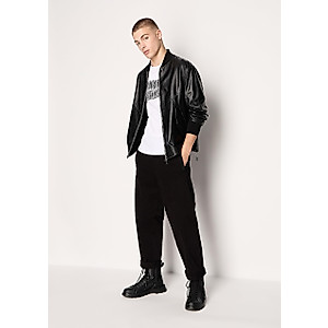 A | X ARMANI EXCHANGE Men's Slim Fit Illusion Box Logo Tee, White, L