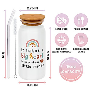 Teacher Appreciation Gifts - Teacher Gifts for Women - Thank You Teacher Gifts, Gifts for Teachers Women - Teacher Gift Ideas - Teacher Christmas Gifts, Teacher Gifts for Christmas - 16 Oz Can Glass