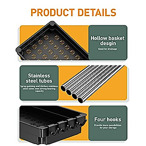 Under Sink Organizer, 2 Tier Under Bathroom Cabinet Storage, Pull Out Under Sink Storage Rack, Under Cabinet Organizer and Storage with Hooks, Multi-purpose Shelf Organizer for Bathroom/Kitchen