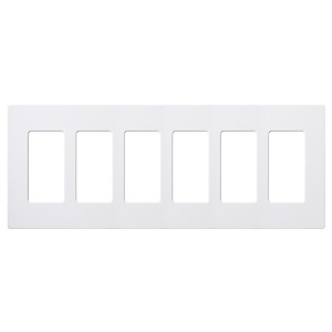 Lutron Electronics CW-6-WH Claro 6-Gang Wallplate, White