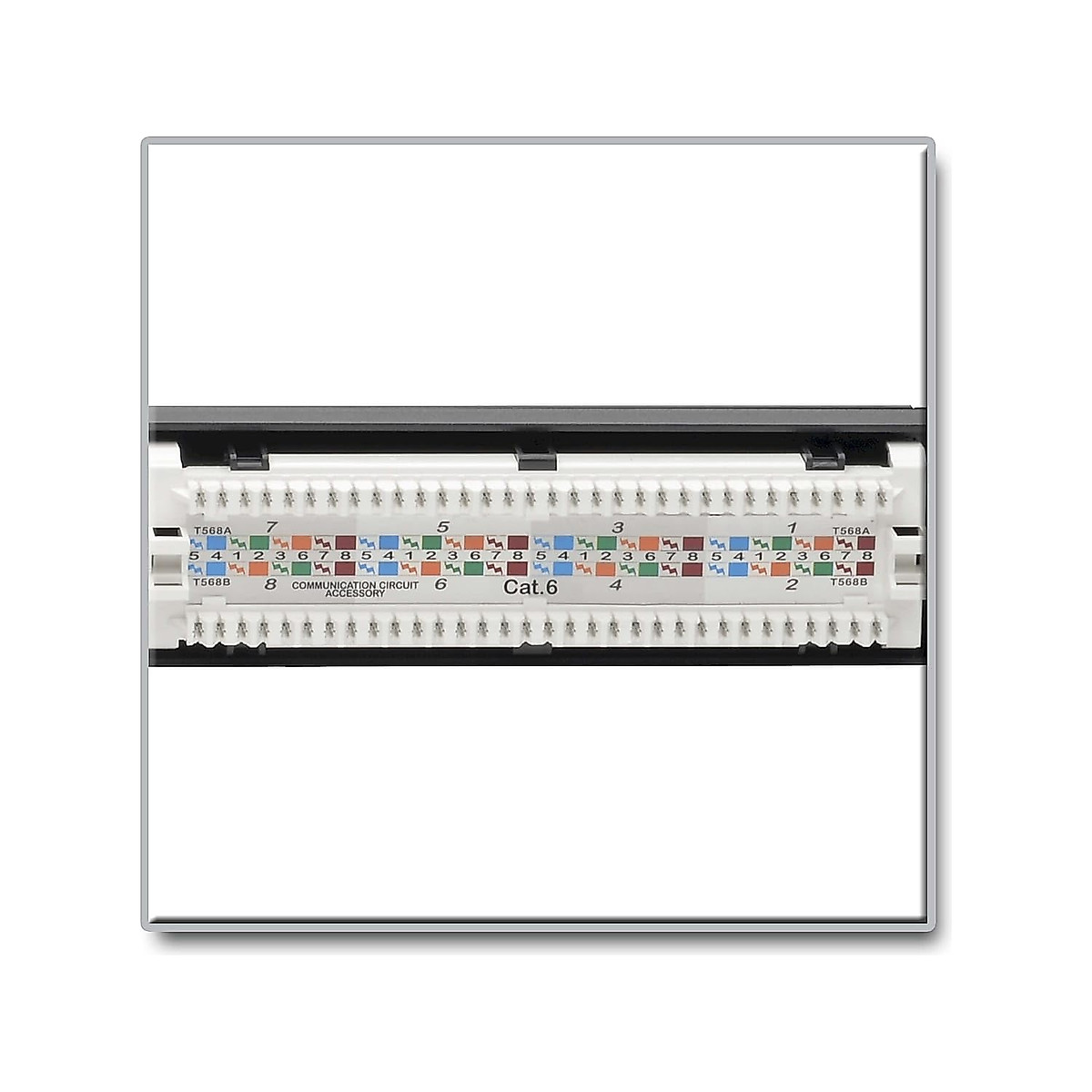 Eaton Tripp Lite Cat6 24-Port PoE+ Patch Panel, RJ45 Ethernet, 1U Rackmount, EIA/TIA 568A/B Wiring Standards for 110 & Krone Terminations, (N252-P24), Black