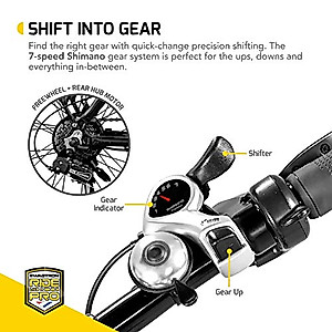 Swagtron Swagcycle EB-12 City Commuter Electric Bike with Removable Battery, Black, 700c Wheels, 7-Speed Shimano Gears