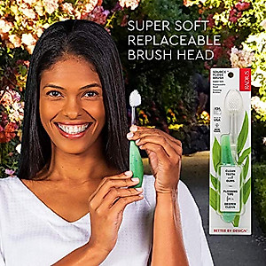 RADIUS Source Toothbrush with Replaceable Brush Head ADA Accepted Improve Gum Health & Reduce Issues - Super Soft - Soda Pop Eco-Grind - Pack of 1