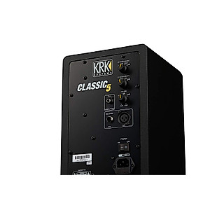 KRK Classic 5 Professional Bi-Amp 5" Powered Studio Monitor (2 Speakers) Pair of XLR Cable + Gravity Phone Holder, Black M