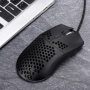 FAMKIT HXSJ J900 Hole Mouse 6-Key Wired Gaming Mice Macro Programming RGB Lighting PC Accessory