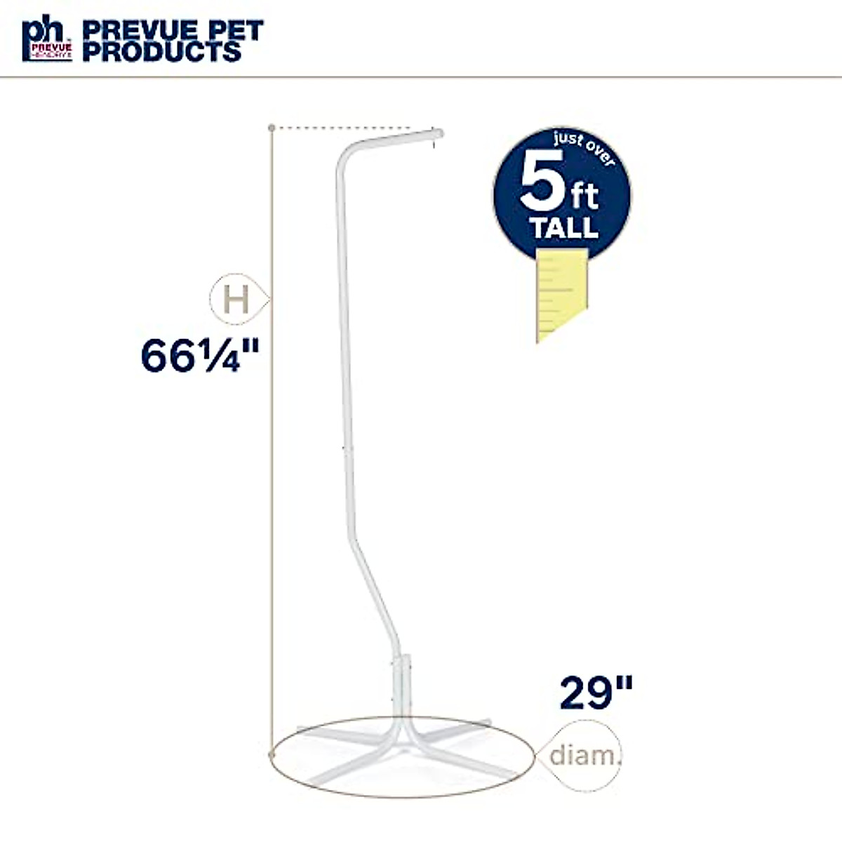 Prevue Pet Products Tubular Steel Hanging Bird Cage Stand 1781 White, 24-Inch by 24-Inch by 60-Inch