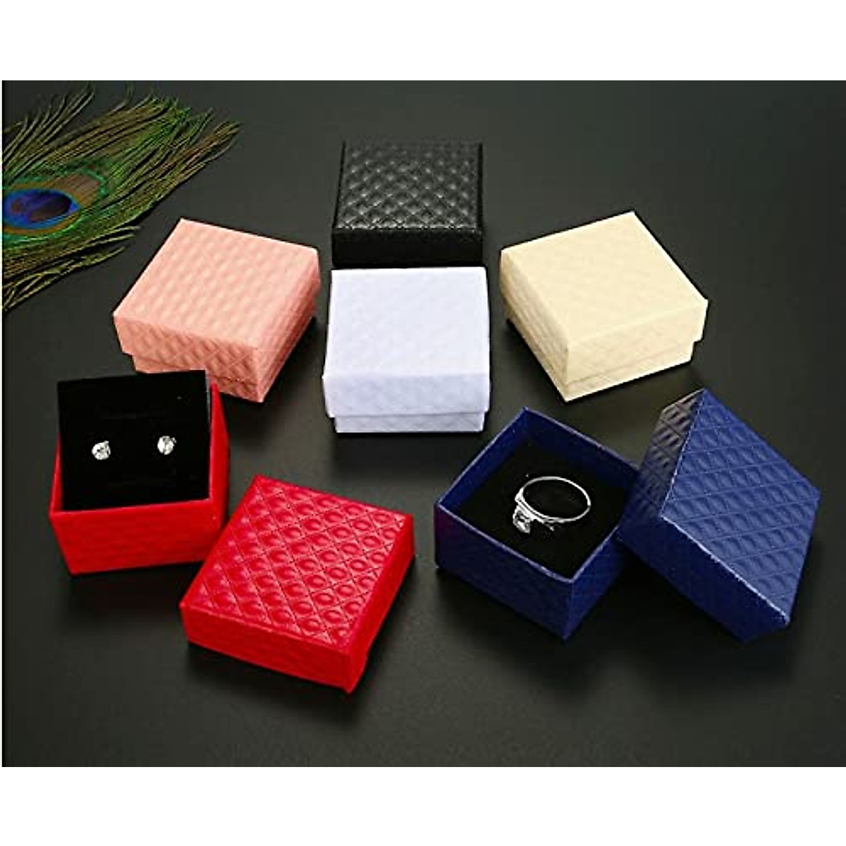15pcs carboard jewellery gift boxes, earring boxes Necklace Ring mixed Boxes Jewelry Storage Gift Packaging Box for Anniversary Wedding Birthday Christmas gift box (white earrings box)