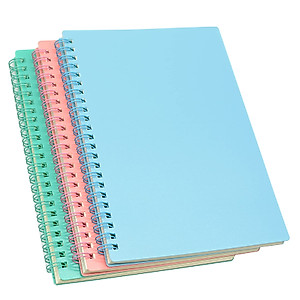 Spiral Notebook, 3 Pcs A5 Thick Plastic Hardcover 8mm Ruled 3 Color 80 Sheets -160 Pages Journals for Study and Notes (Light Pink,Light Green,Light Blue, A5 5.7" x 8.3"-Ruled)