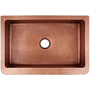 Signature Hardware 318837 Fiona 33" Farmhouse Single Basin Copper Kitchen Sink