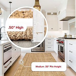 nuLOOM Ashli Solid Farmhouse Jute Runner Rug, 2' 6" x 12', Natural