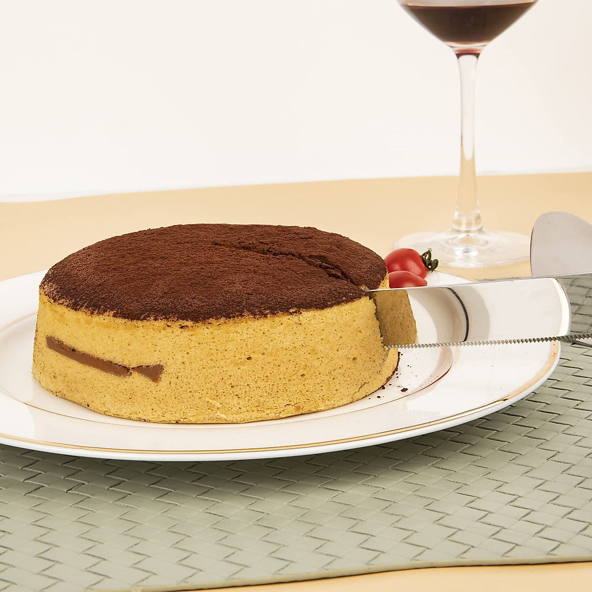 CATHYLIN Wedding Cake Knife and Serve Set, Fancy Hand Craft Italian Style Design, White Pearl Pie Knife Server Set, Vintage Silverware,Cake Cutter Set, Cake Knife Gift Set, 2 pcs