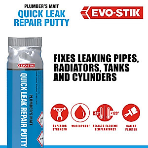 Evo-Stik 30812665 50 g Plumbers Mait Quick Leak Repair Putty Sealant - Brown