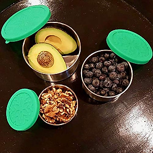 Stainless Steel Lunch Food Containers - Stackable Lightweight Metal Storage Nesting Containers Set with Leakproof Silicone Lids. BPA Toxin Free, Safe for Family, Kids School Snack Lunchbox Bento Box