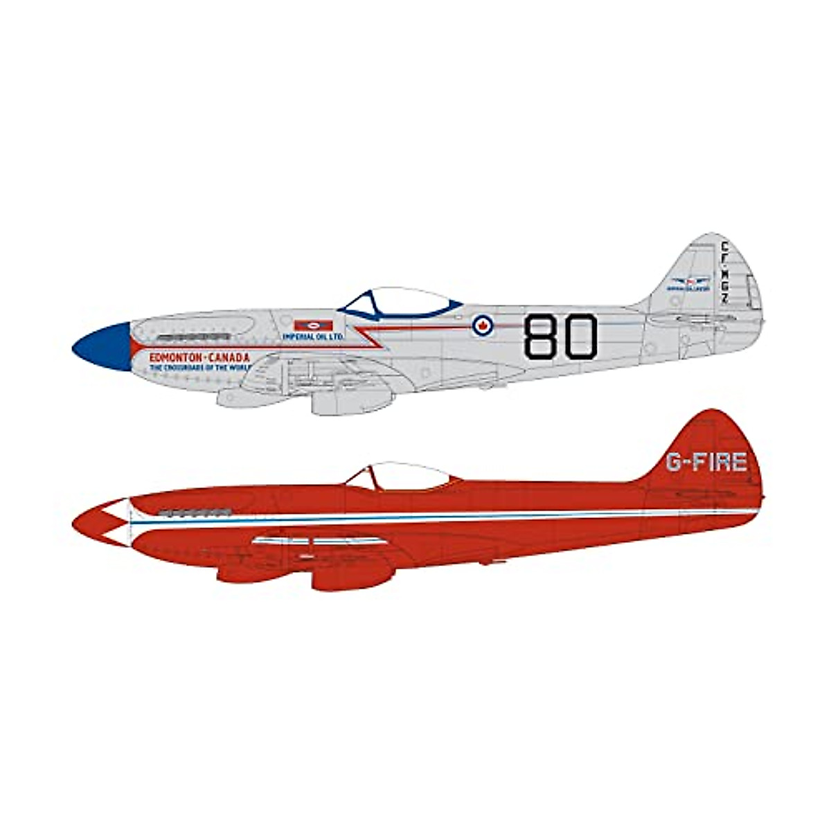 Airfix Model Set - A05139 Supermarine Spitfire MKXIV Civilian Schemes Model Building Kit - Plastic Model Plane Kits for Adults & Children 8+, Set includes Sprues & Decals - 1:48 Scale Model