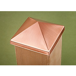 4x4 Post Point Cap - Solid Copper (3-1/2" x 3-1/2")