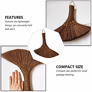 1pc Dust Broom Natural Broom Pet Hair Broom Carpet Broom Household Cleaning Tools Natural Whisk Sweeping Broom House Use Cleaning Broom Small Broom Mini Table Brown Silk Vintage
