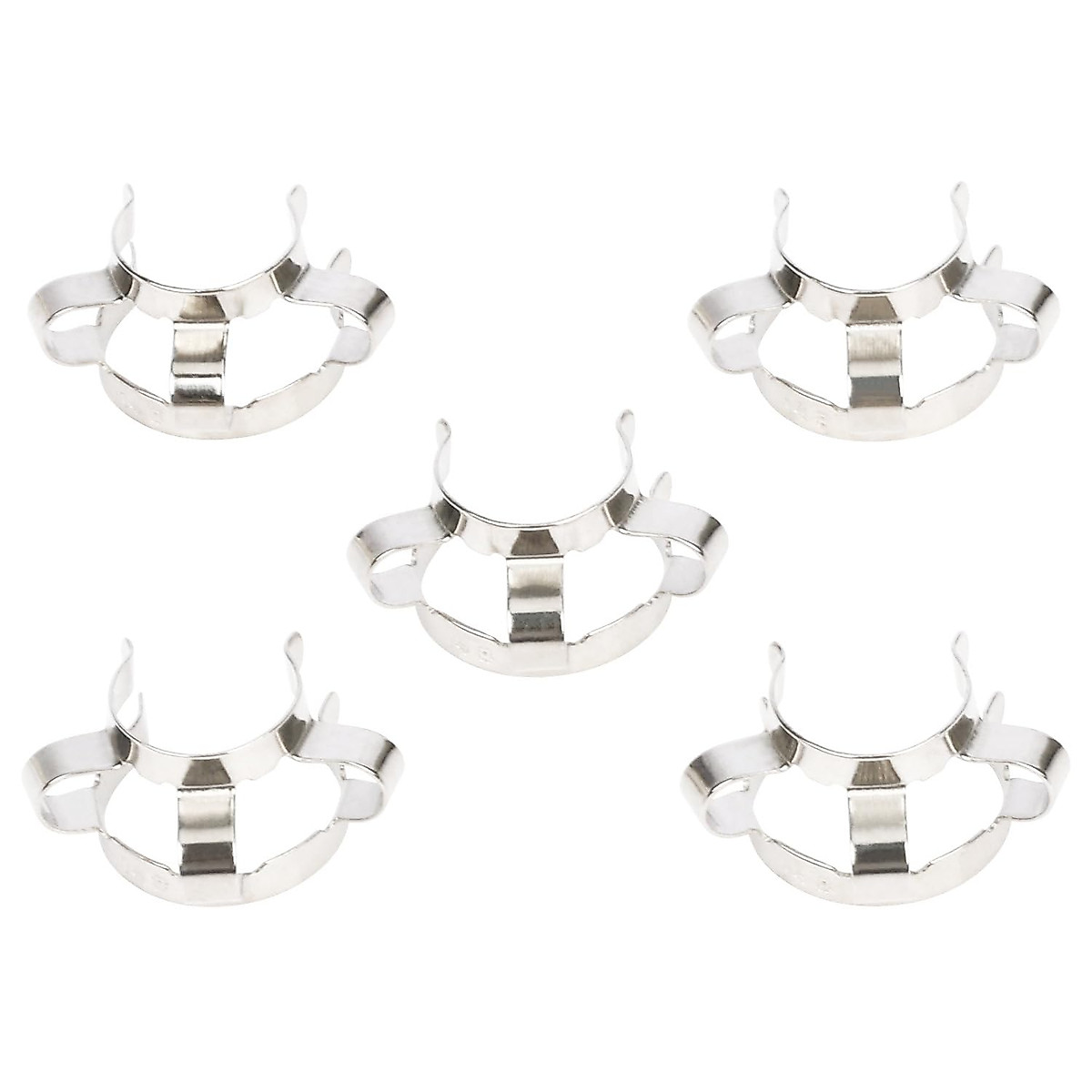 XCD Metal Joint Clips for 14/20 Glass Ground Joint Lab Accessory, 5 Pieces Nickel-Plated Steel Joint Clips 14 mm Lab Keck Clamp #14 Keck Clips