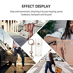 CALLARON Lipstick Holder Keychain for Women Clear Lip Holder Keychain 3.4x1.3inch Shoulder Bag Pendant Lipstick Cover Keyring Transparent Lipstick Sleeve Purse Keychain