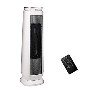 PELONIS PHTPU1501 Ceramic Tower 1500W Indoor Space Heater with Oscillation, Remote Control, Programmable Thermostat & 8H Timer, ECO Mode, Tip-Over Switch & Overheating Protection, White