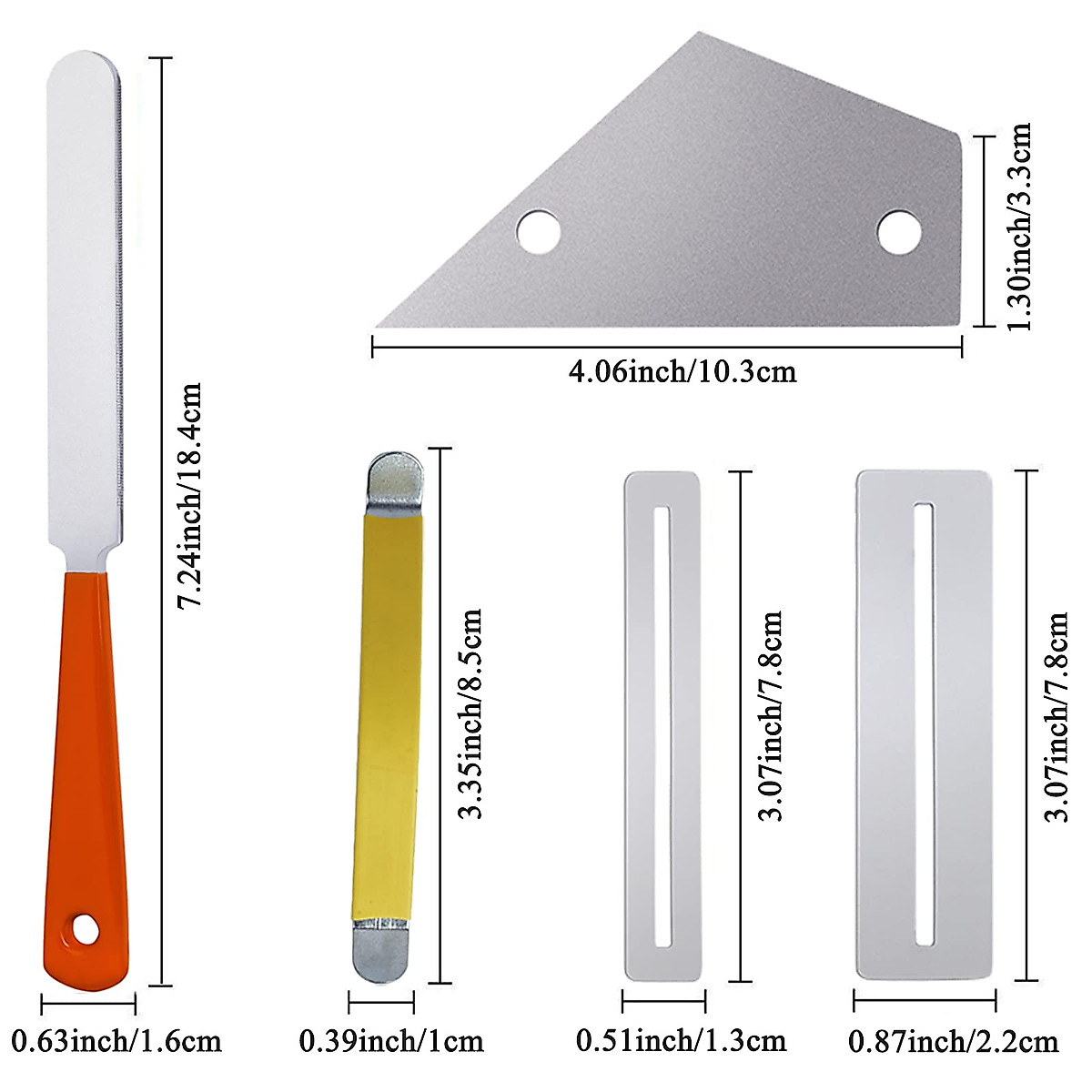 Guitar Luthier Tool Set Including Guitar Fret Crowning File, Fret Leveling Beam Sanding Leveler Beam, Fret Rocker, Fingerboard Guards, String Spreaders and Replacement Sanding Papers for Guitar Bass