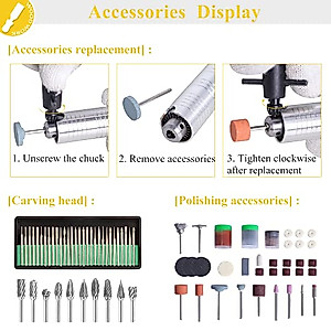 YUCHENGTECH Flex Shaft Rotary Tool Flexible Shaft Grinder Rotary Tool Electric Chisel Electric Wood Carving Tools for Wood Carving Buffing polishing Sanding 18000-20000RMP (110V)