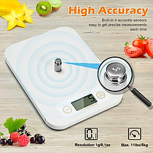 Smart Food Scale with Nutritional Calculator APP, Digital Kitchen Scale for Food Weight Ounces and Grams, Bluetooth Calorie Scale for Weight Loss, Marco Counting, Meal Prep with 0.1oz Accuracy (11Lb)