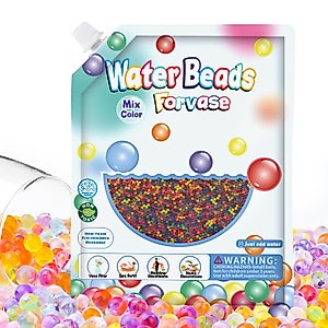 MADETOP 120,000 Pcs Rainbow Mix Jelly Water Gel Beads,Non Toxic Water Beads for Vase Filler,Plant,Floating Candles,Wedding and Home Decoration