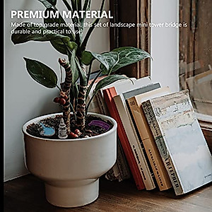 Cabilock 5pcs Resin Scene Decoration Miniature Bridge Miniature Ornaments Miniature Fairy Tower Fairy Miniature Tower Bridge Mini Bridge Figurine Micro Decoration Fish Pond Glass Toolkit