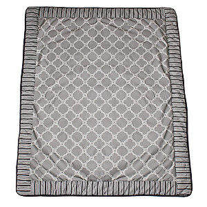 BabyFad Clover Grey 9 Piece Baby Crib Bedding Set